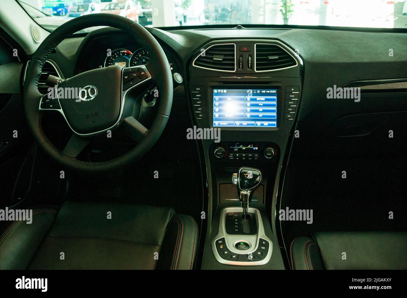 Senova D70 interior photographed at a BAIC dealer in Pudong District ...