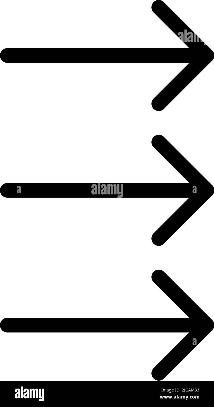 arrow three icon. Simple thin line, outline vector of Arrows icons for UI and UX, website or ...