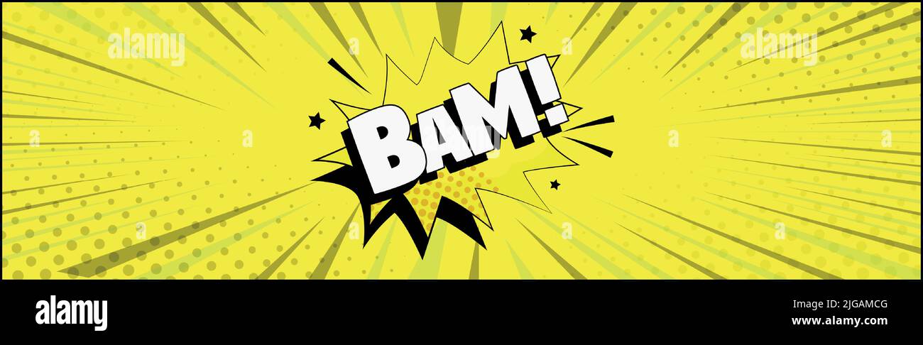 Comic lettering BAM on white background - Vector illustration Stock ...