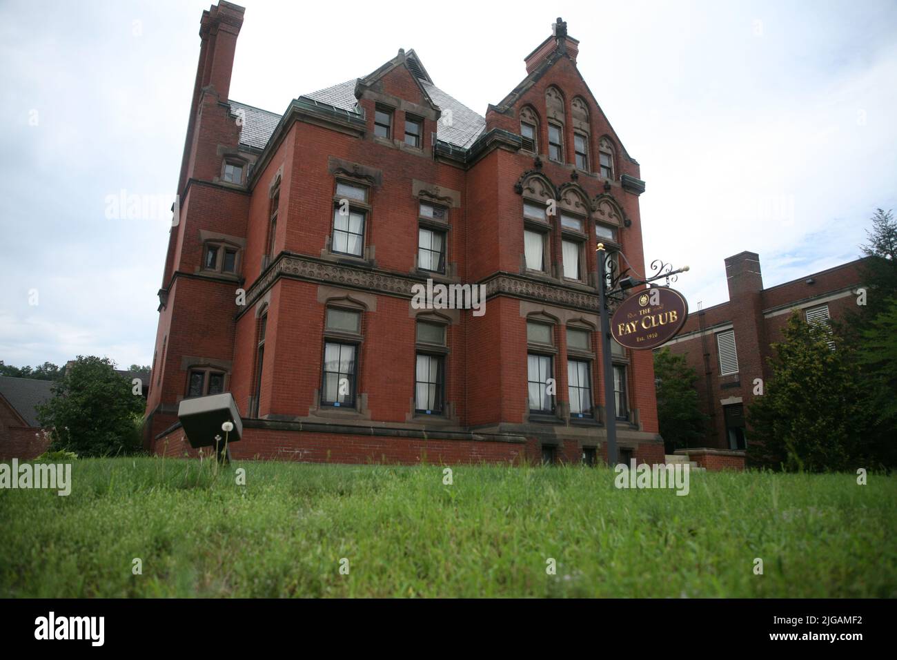 A low-angle shot of The Fay Club front facade Stock Photo - Alamy