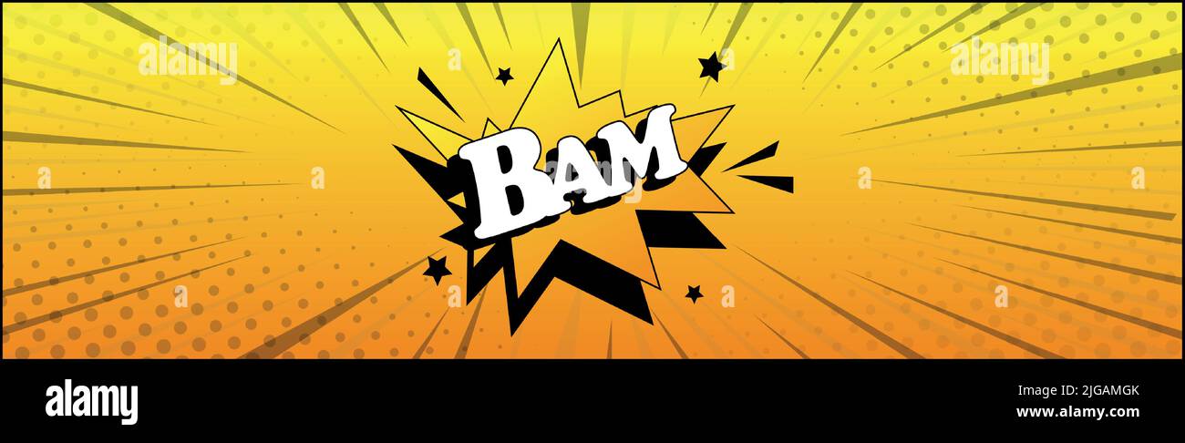 Comic lettering BAM on white background - Vector illustration Stock ...