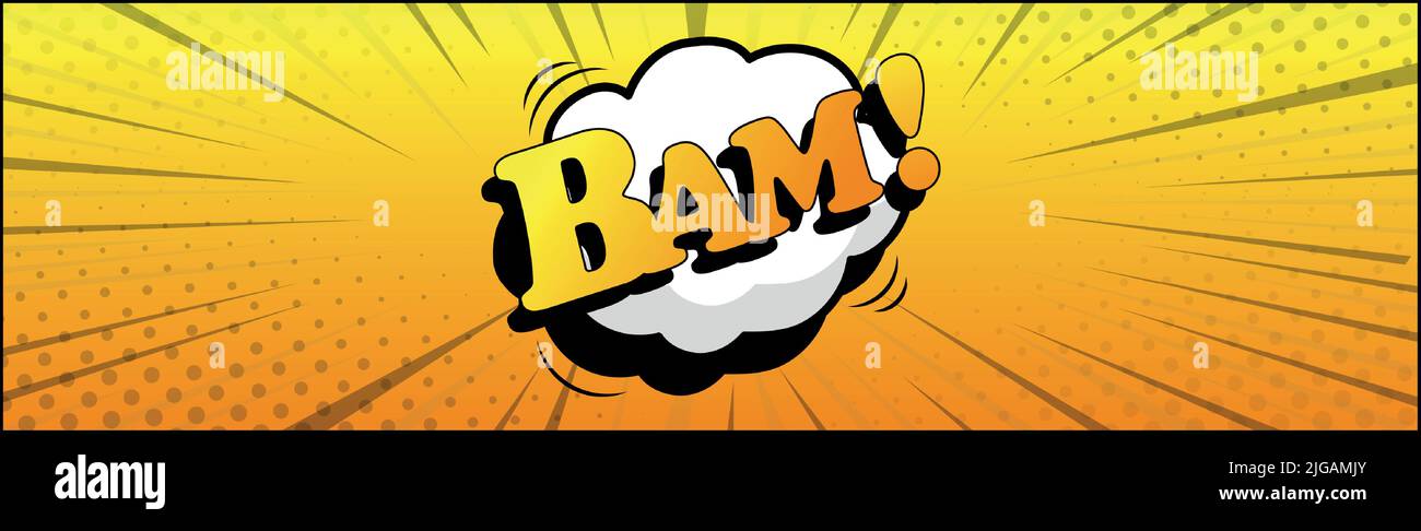 Comic lettering BAM on white background - Vector illustration Stock ...