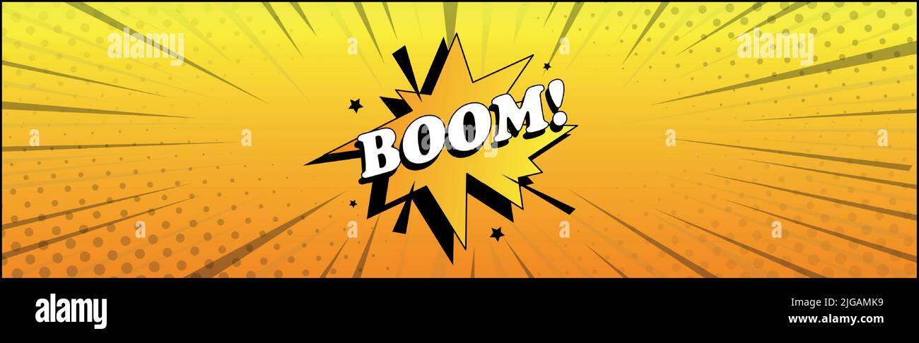 Comic lettering BOOM on white background - Vector illustration Stock ...