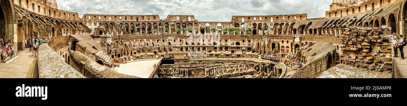 Interior panorama of the Colosseum, Rome, Italy Stock Photo - Alamy