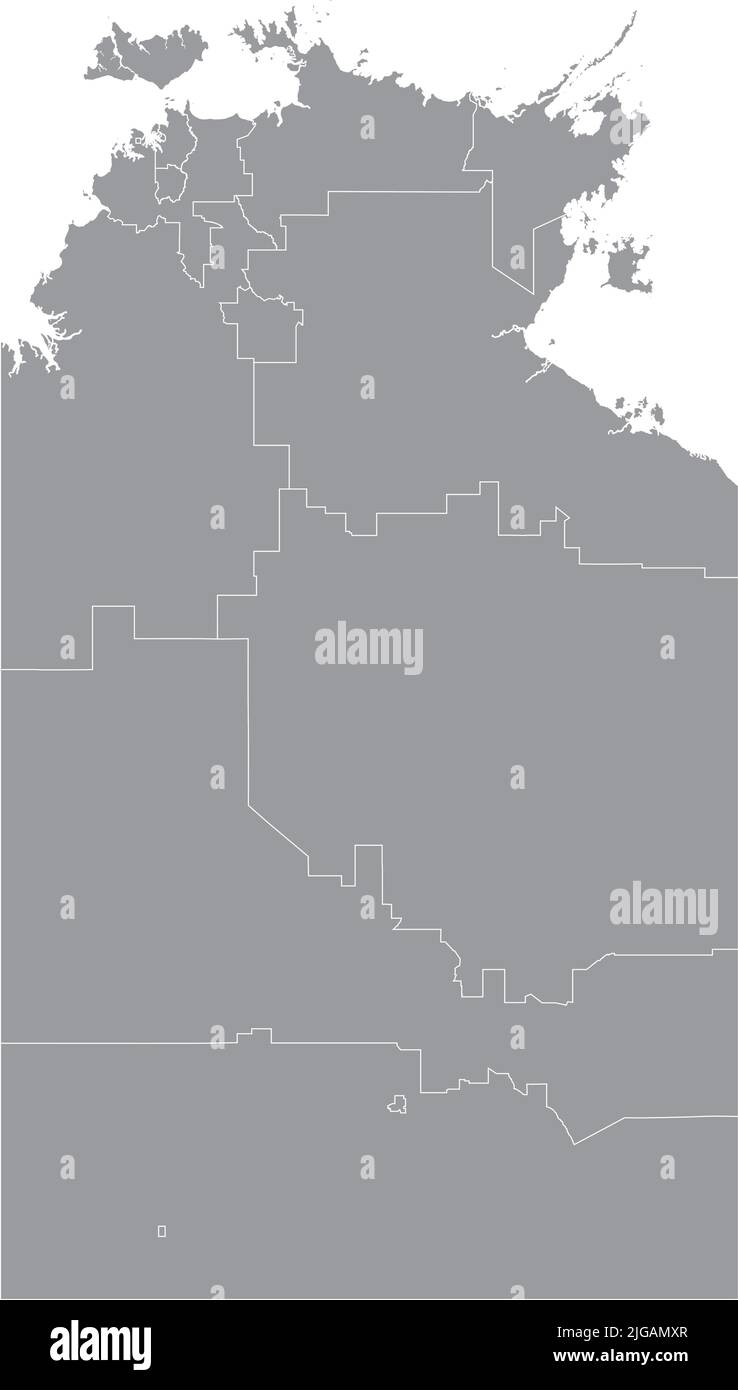 Gray map of electorates of the NORTHERN TERRITORY, AUSTRALIA Stock ...