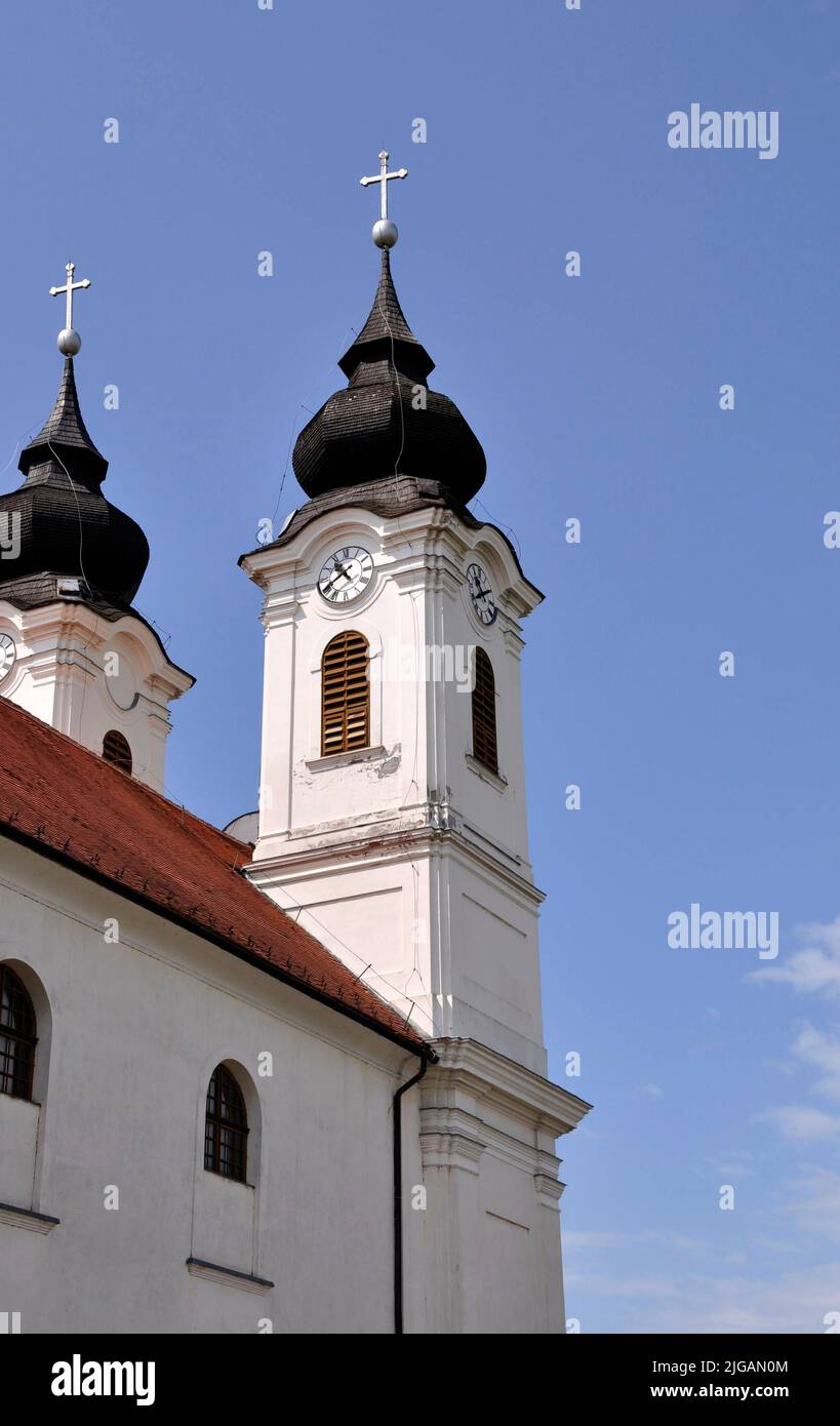 Beautiful church in the city Tihany on the shores of lake Balaton ...