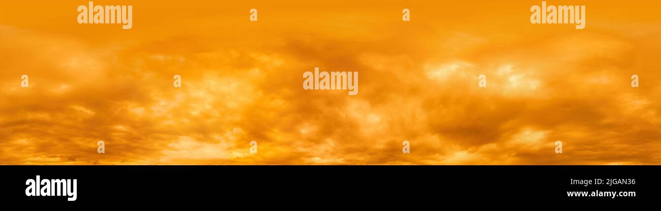 Burning red dramatic overcast sunset sky panorama. Hdr seamless ...