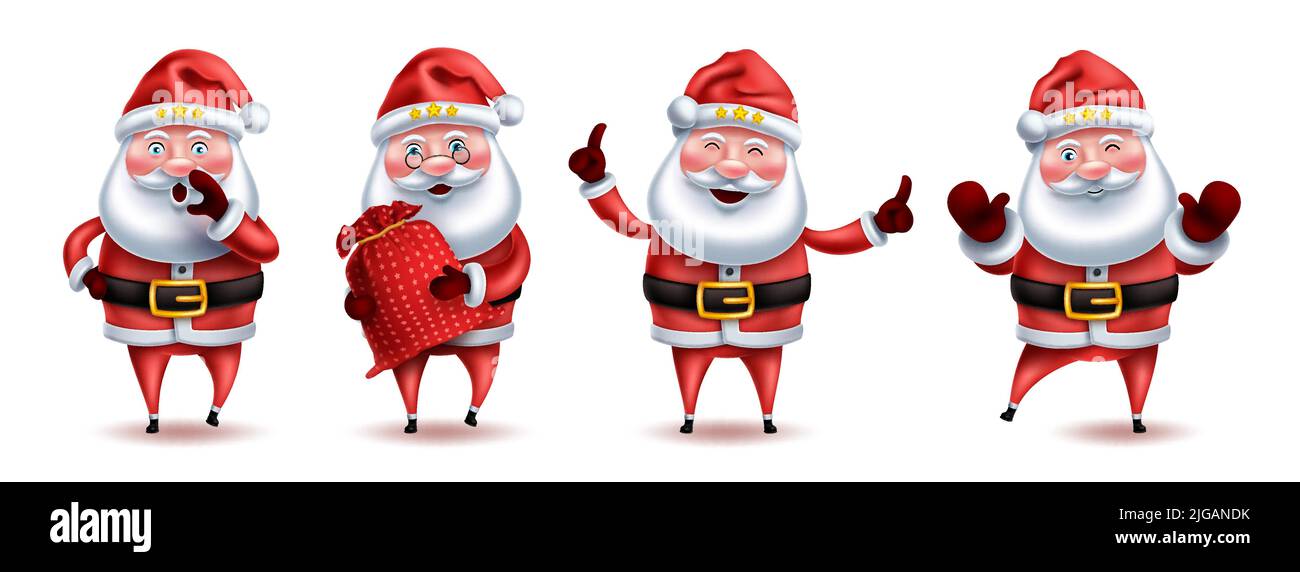 Santa claus christmas character vector set. Santa claus characters ...