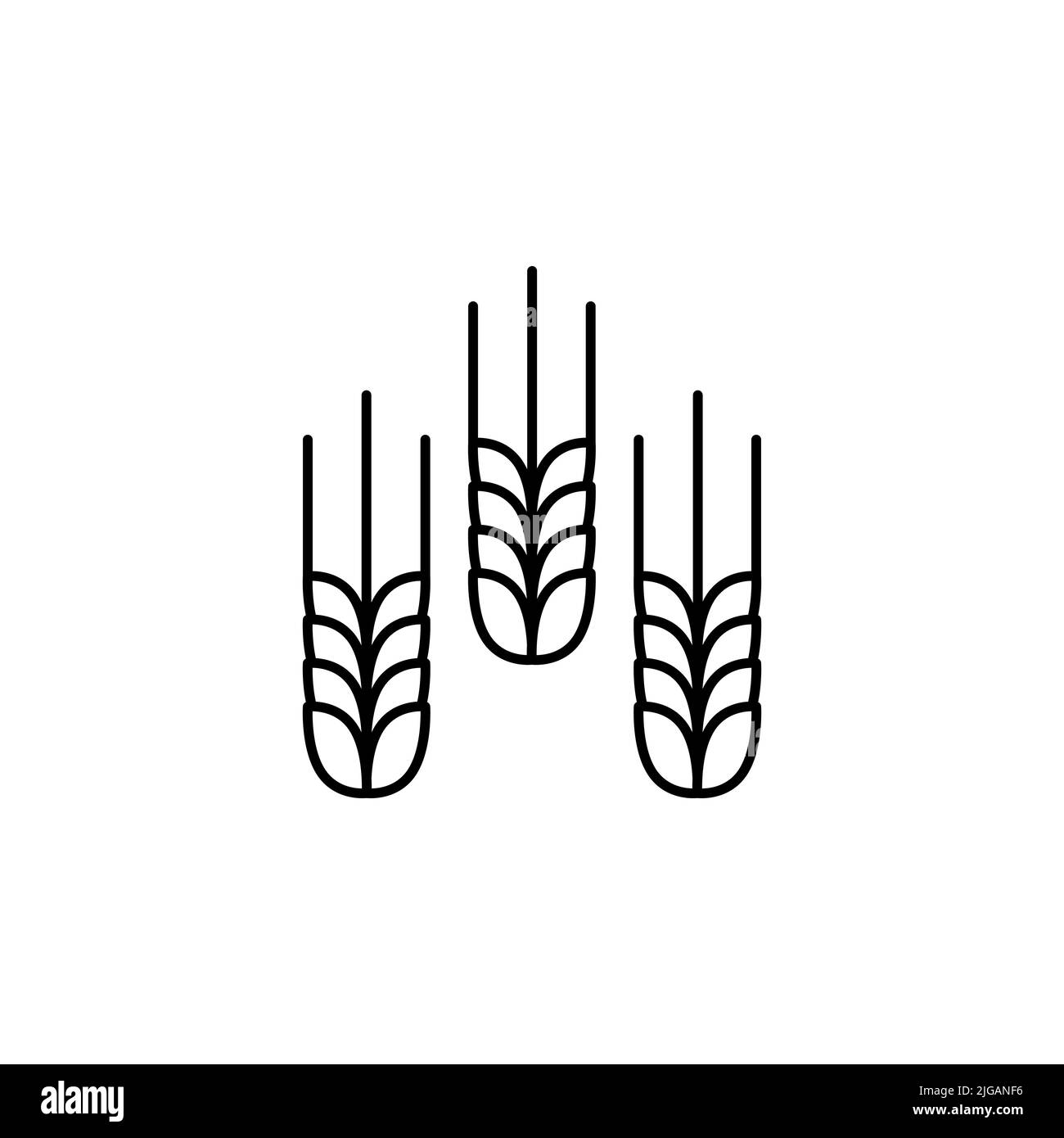 Wheat icon. Simple thin line, outline vector of autumn icons for ui and ...