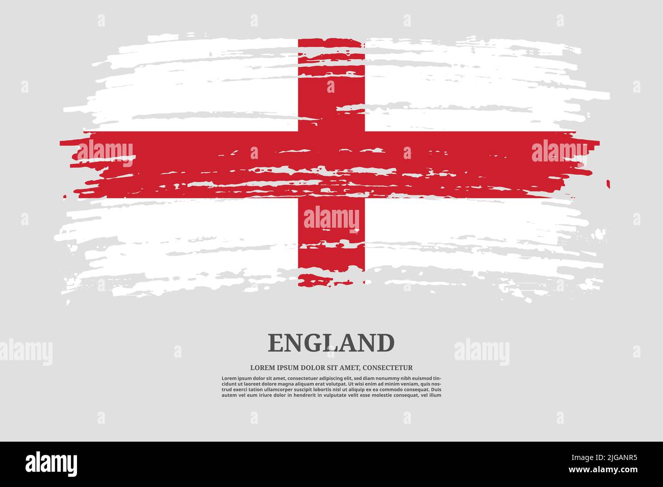 England flag with brush stroke effect and information text poster ...