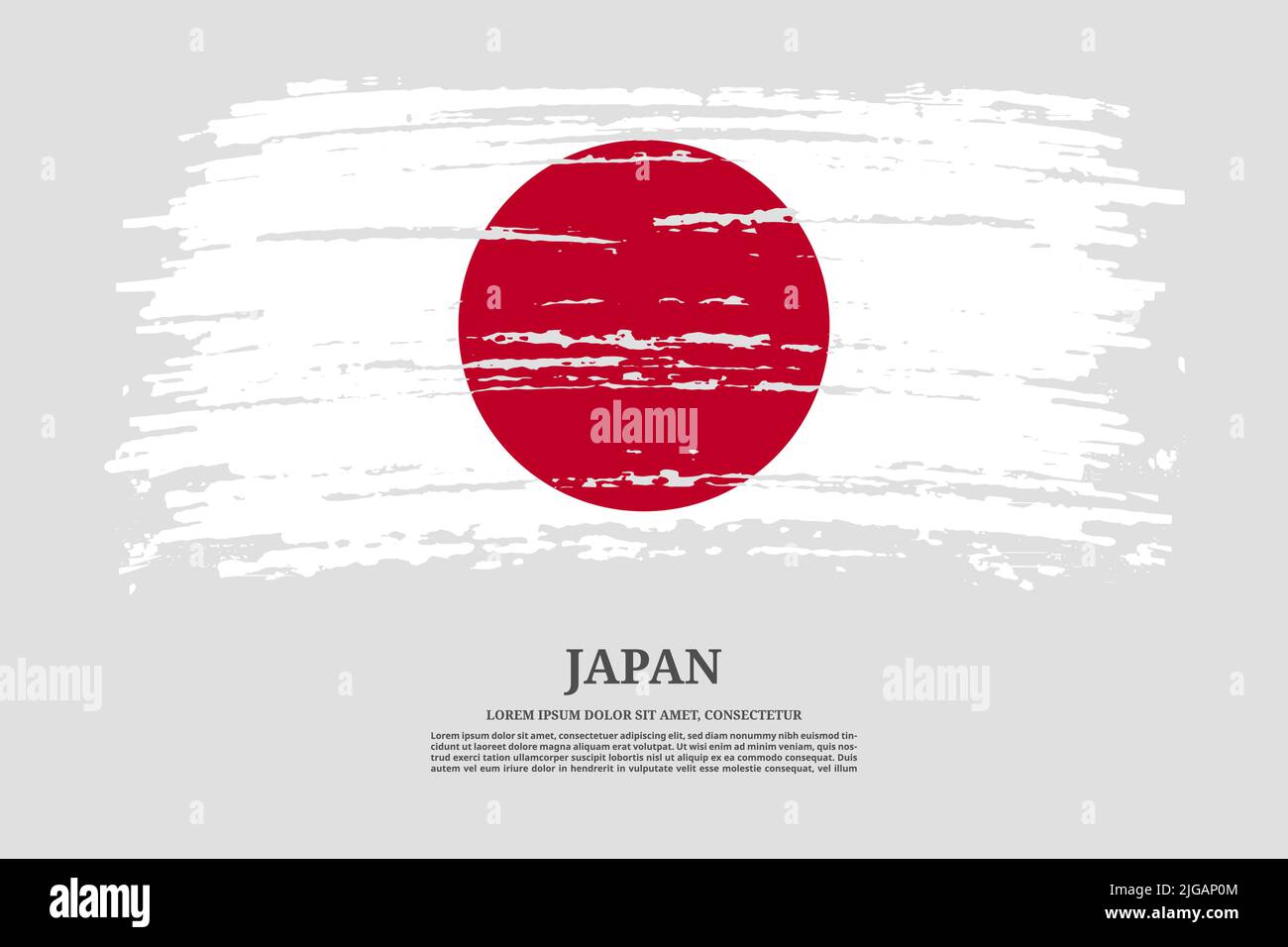 Japan flag with brush stroke effect and information text poster, vector ...