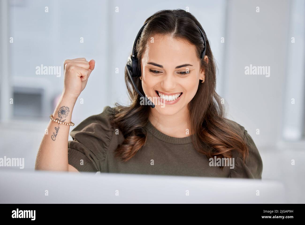 Another problem solved. an attractive young female call center agent ... Another problem solved. an attractive young female call center agent ...