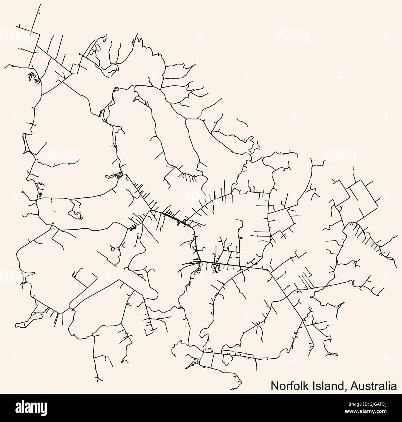 Street roads map of NORFOLK ISLAND, AUSTRALIA Stock Vector Image & Art ...