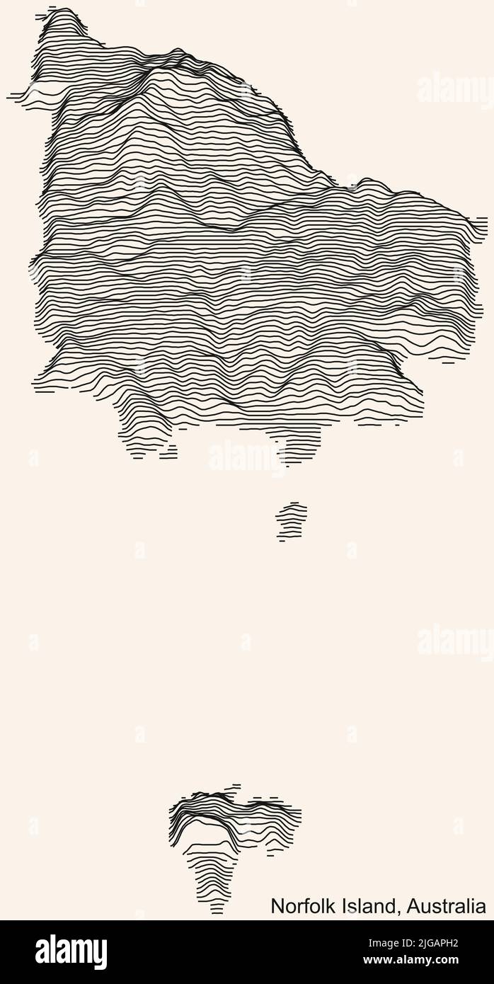 Topographic relief map of NORFOLK ISLAND, AUSTRALIA Stock Vector Image ...