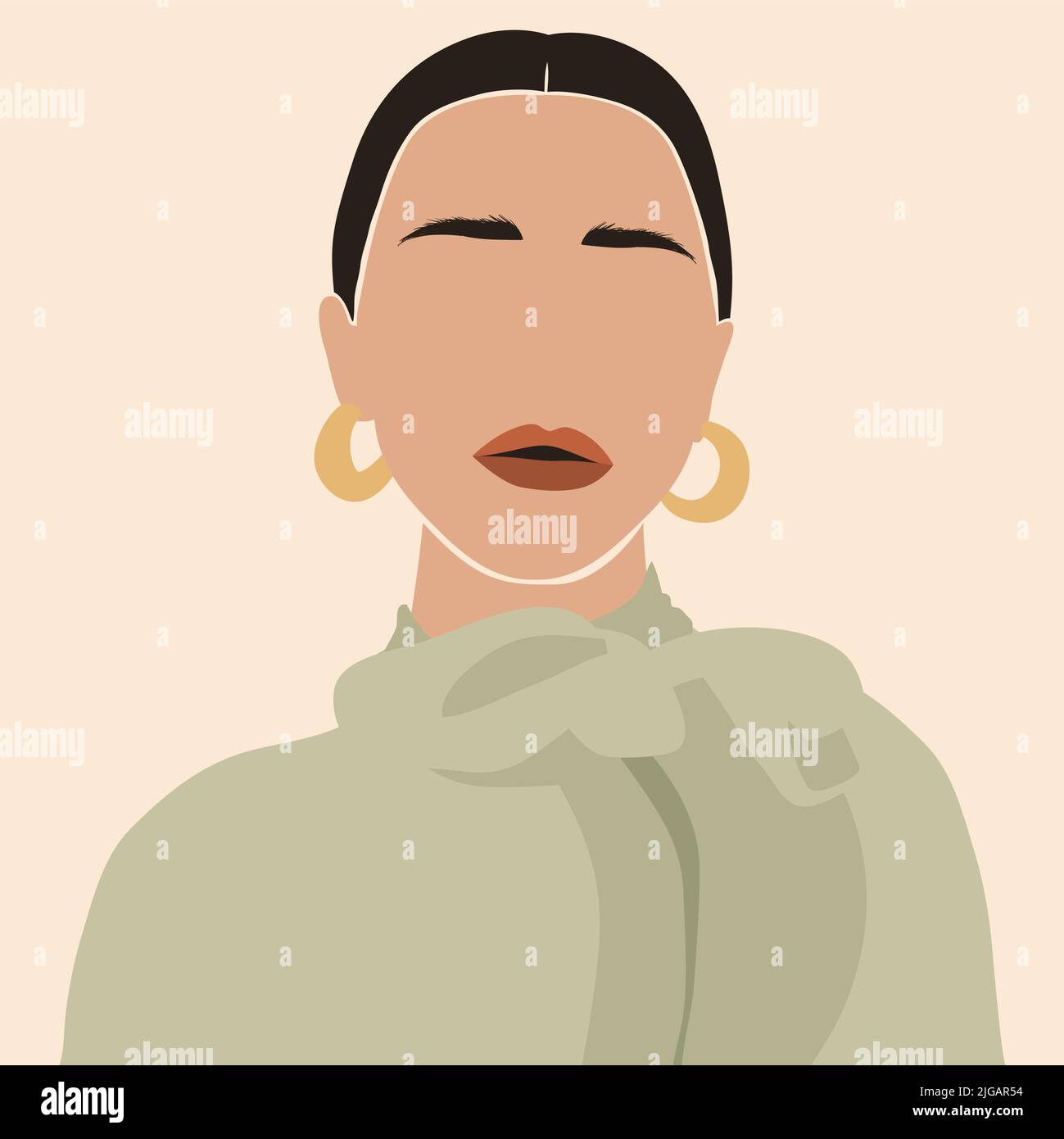 Beautiful minimalistic clip art of a fashion girl Stock Vector Image ...