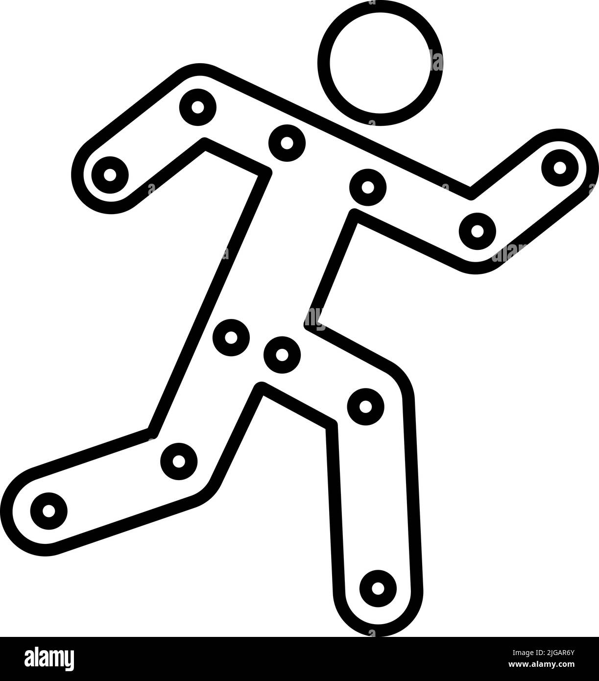 running, man, limbs, points icon. Simple thin line, outline vector of ...