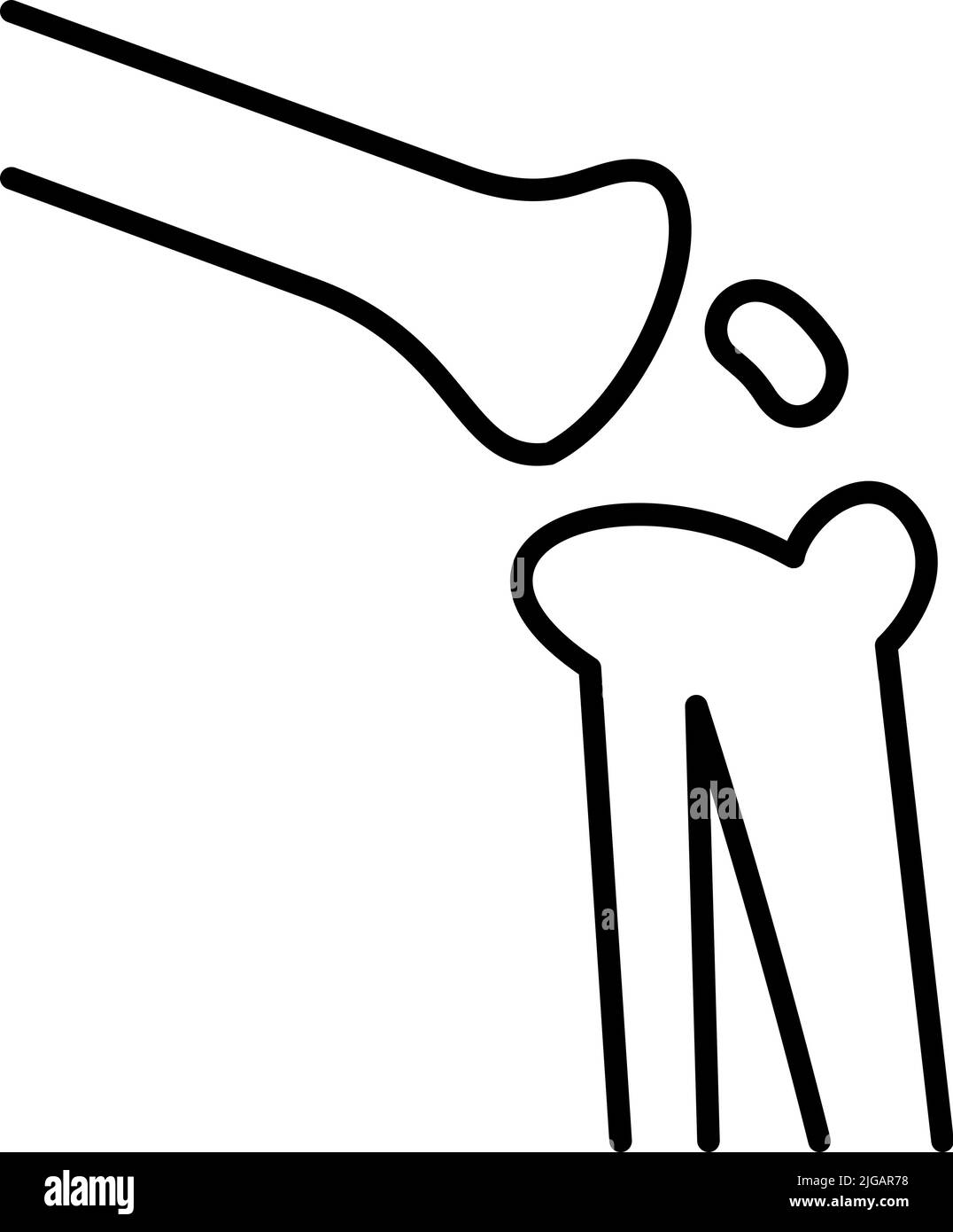 bone, knee, leg icon. Simple thin line, outline vector of Bone injury ...