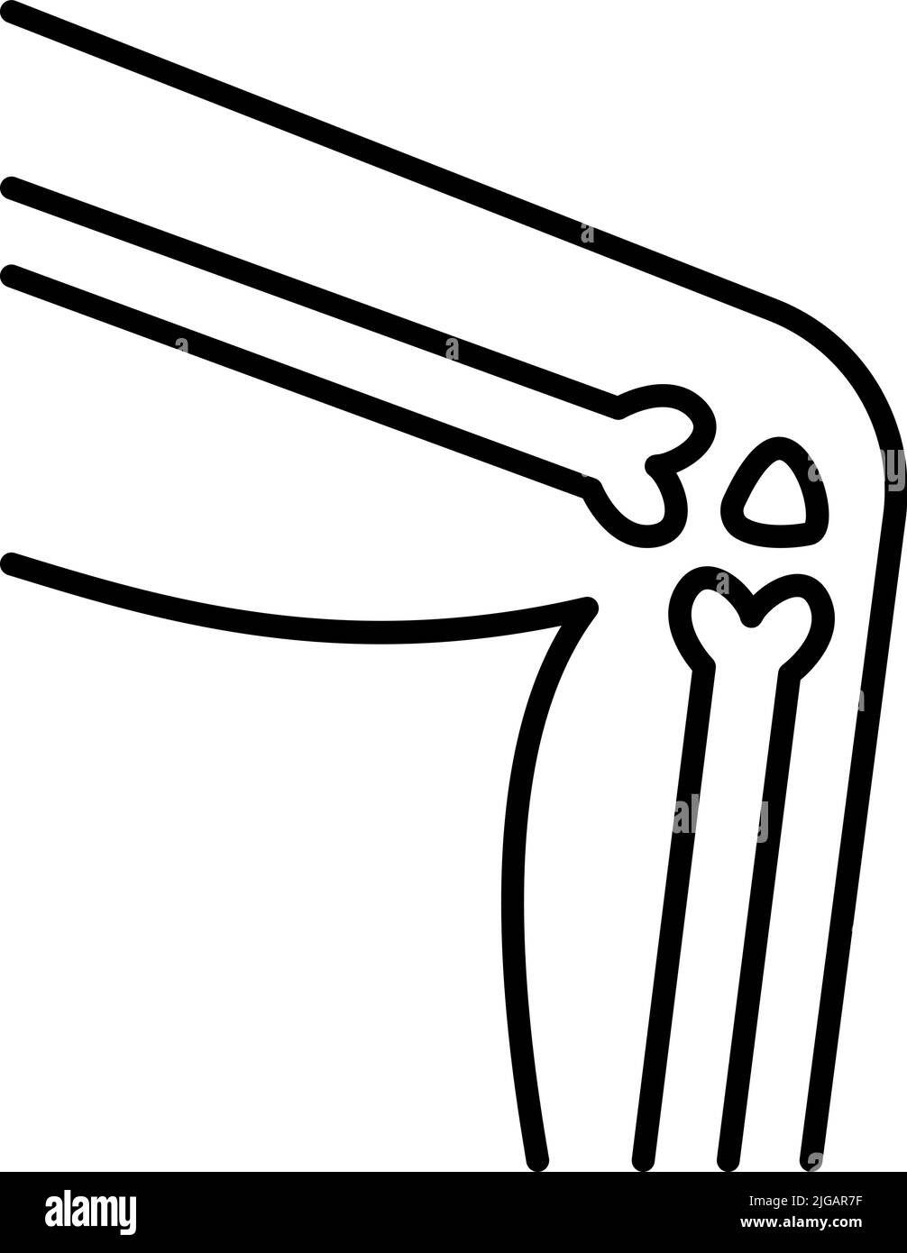knee, leg, bone icon. Simple thin line, outline vector of Bone injury ...