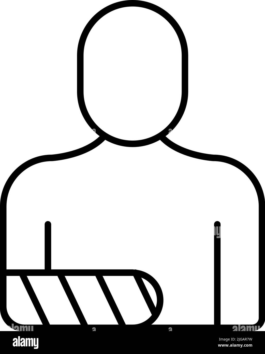 arm gypsum break icon. Simple thin line, outline vector of Bone injury ...