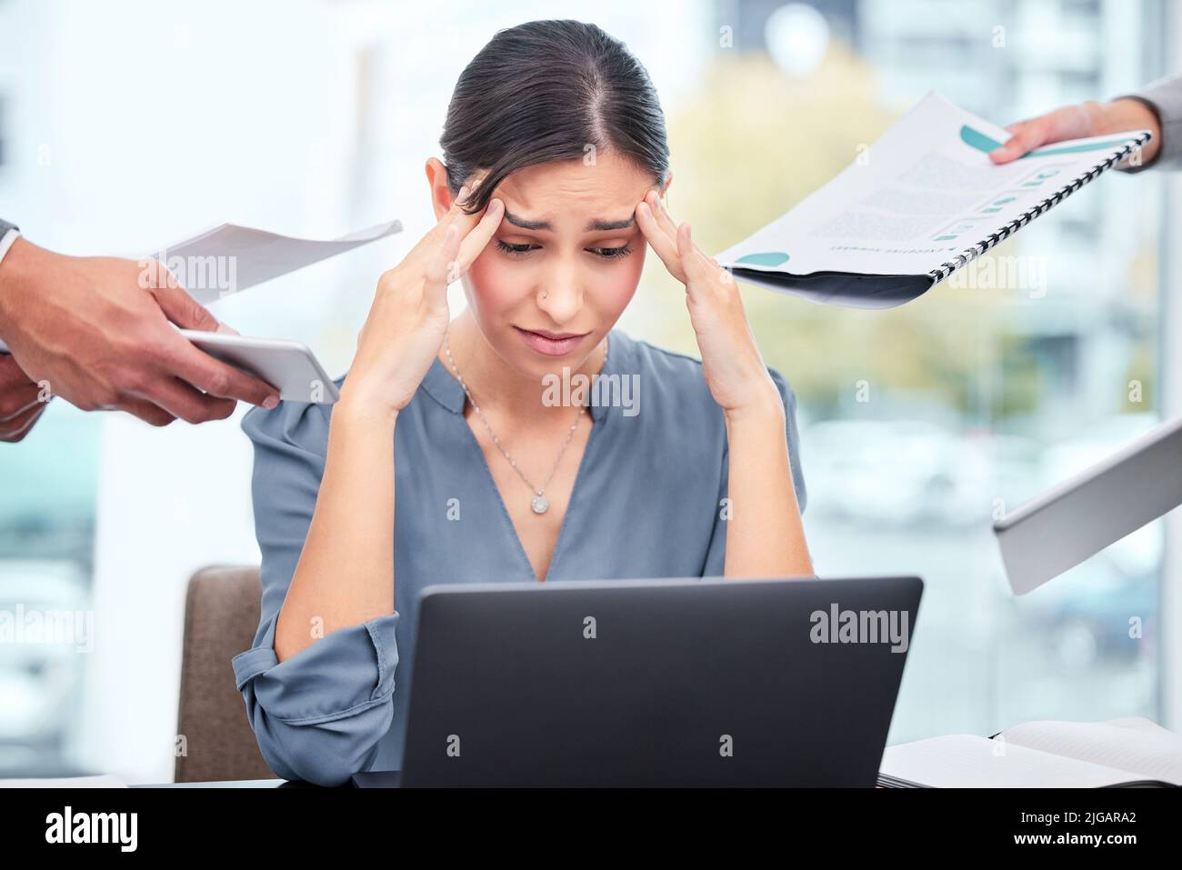 I just need a break. a young businesswoman looking stressed out Stock ...