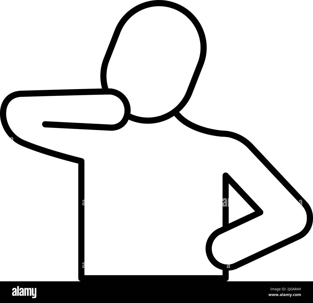 neck, spine, pain, man icon. Simple thin line, outline vector of Bone ...