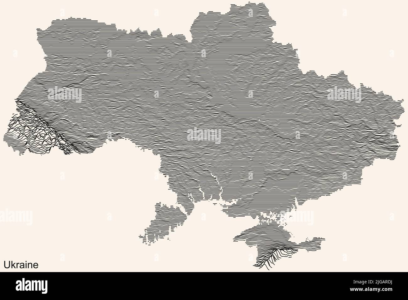 Topographic relief map of UKRAINE Stock Vector Image & Art - Alamy