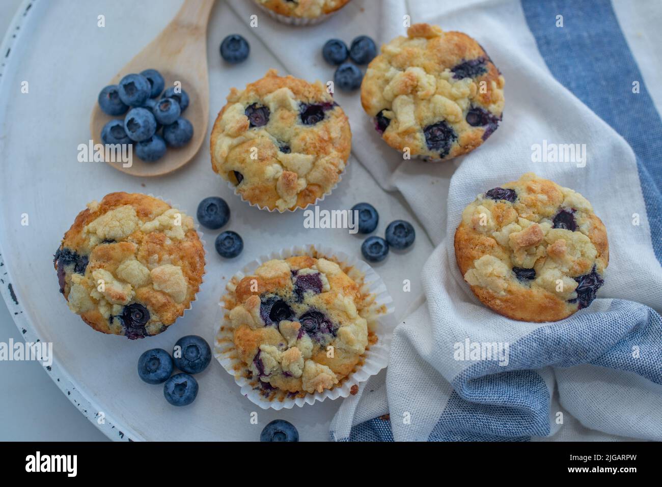 sweet home made blueberry muffins with streusel Stock Photo - Alamy