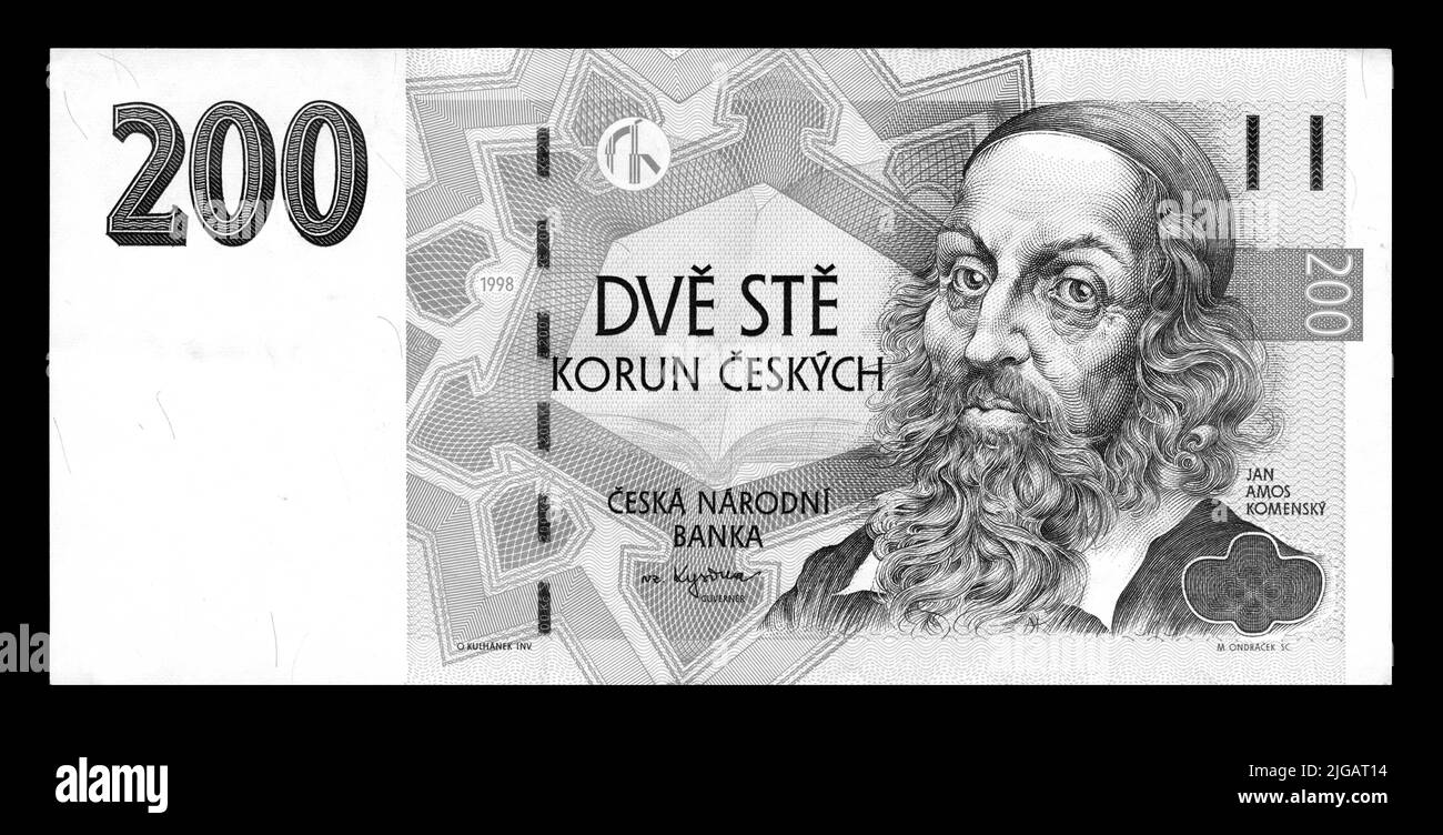 Czech Banknotes Black And White Stock Photos Images Alamy