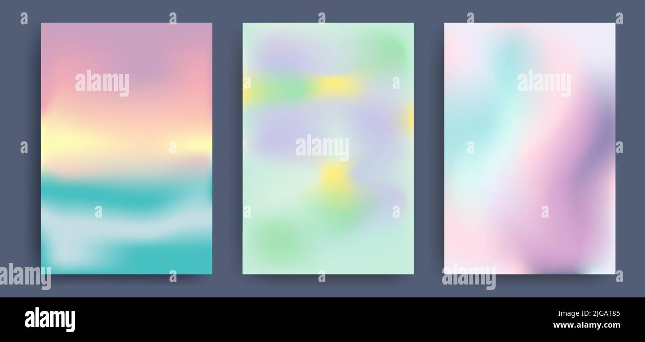 Set of vector gradients in pastel colors. For covers, wallpapers ...