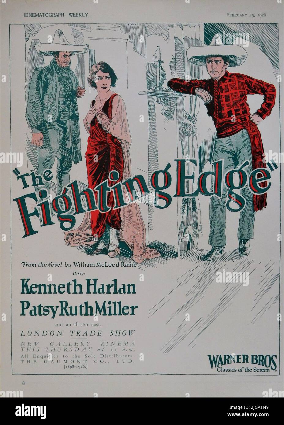 KENNETH HARLAN and PATSY RUTH MILLER in THE FIGHTING EDGE 1926 director ...