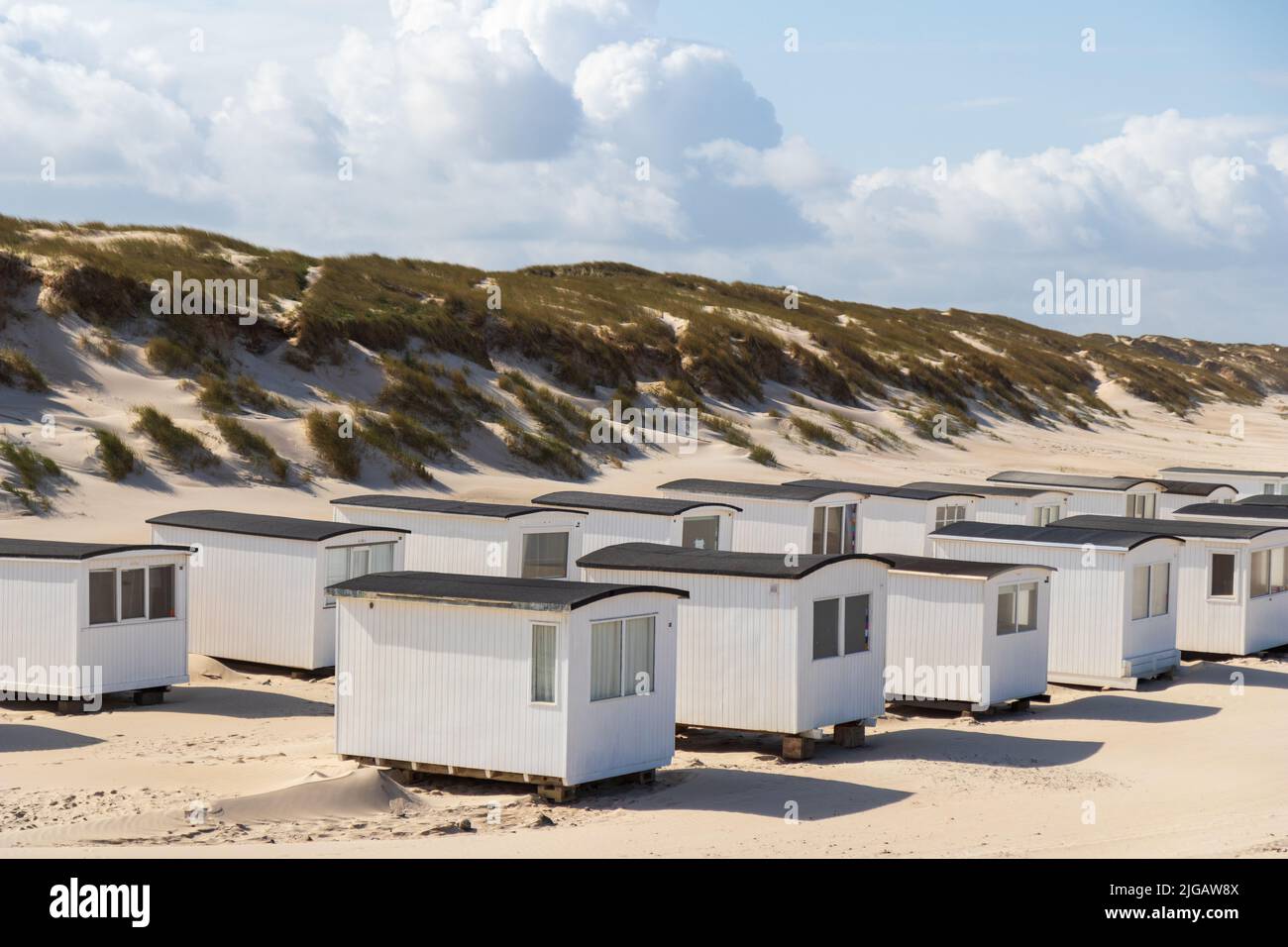 White beach houses in Denmark Stock Photo - Alamy