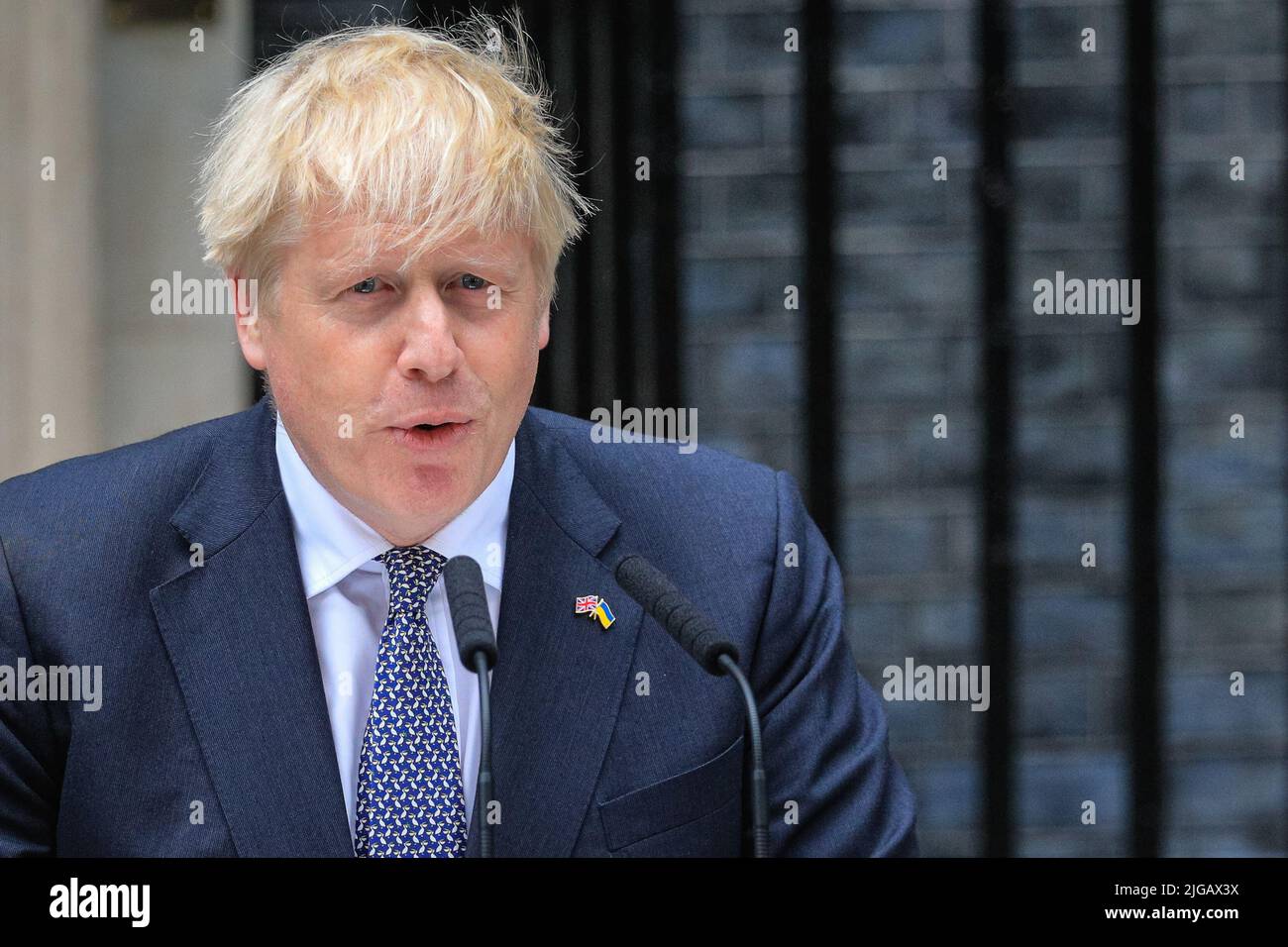 British Prime Minister Boris Johnson resigns with a speech outside 10 ... British Prime Minister Boris Johnson resigns with a speech outside 10 ...