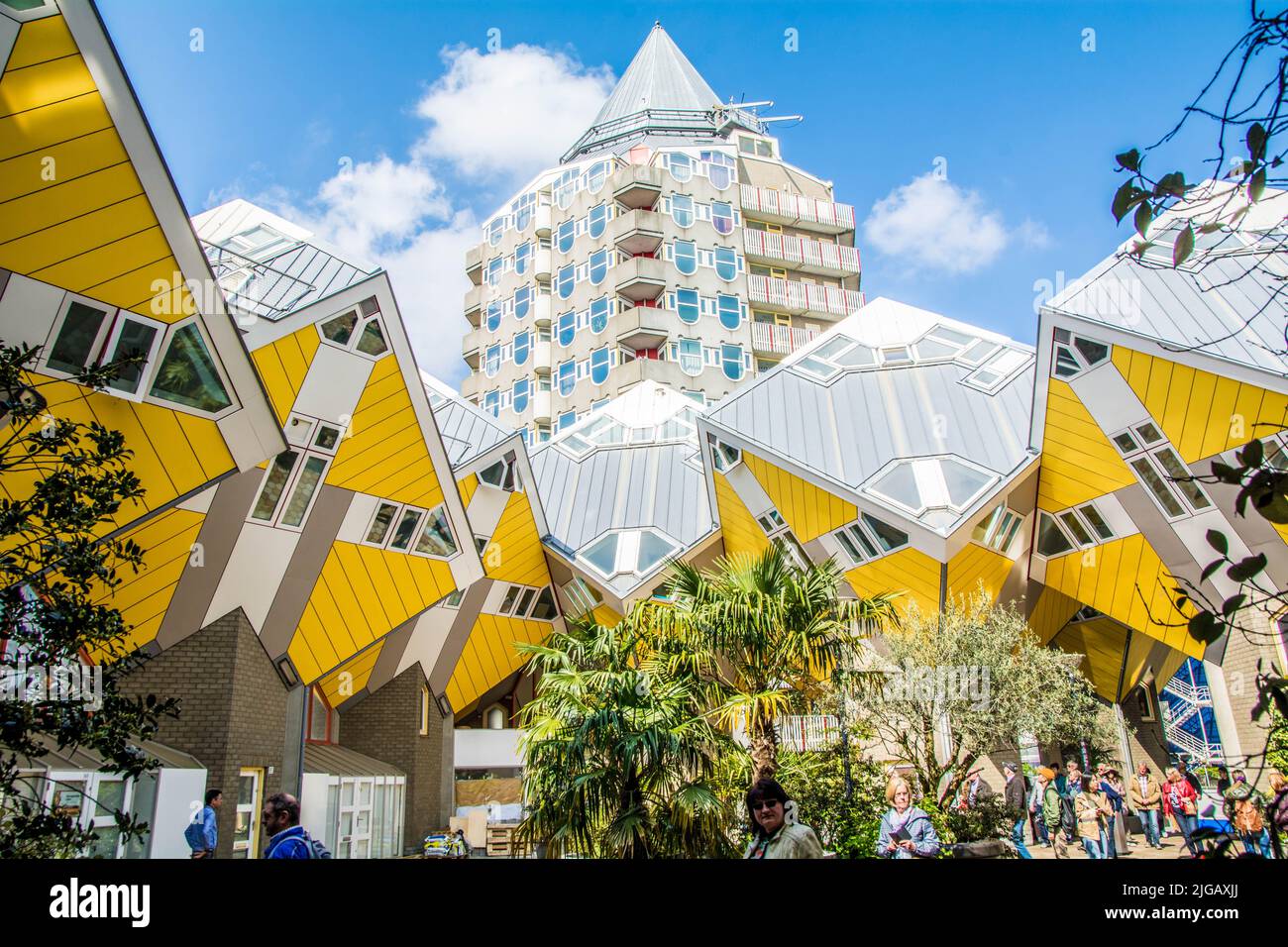 A modern Cube yellow houses in Rotterdam, Netherlands Stock Photo - Alamy