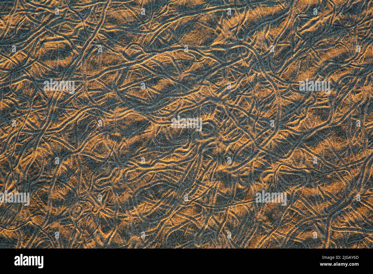 Sand patterns on Ona Beach, Brian Booth State Park, Oregon Stock Photo ...