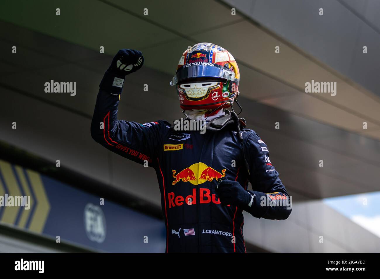 CRAWFORD Jak (usa), Prema Racing, Dallara F3, portrait, celebrating his ...