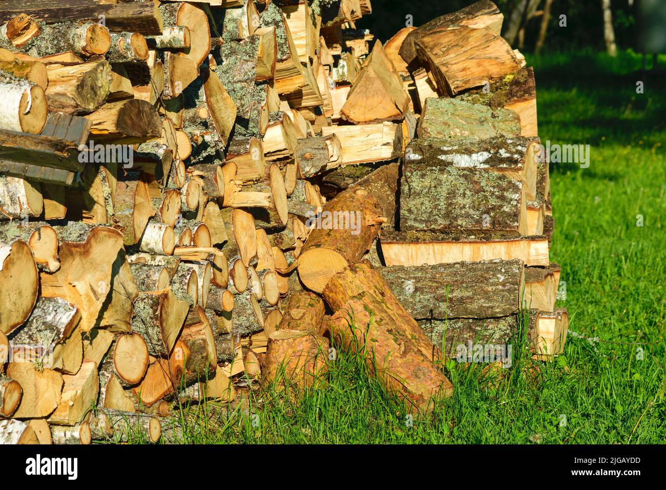 prepared firewood for the winter heating period, energy crisis ...
