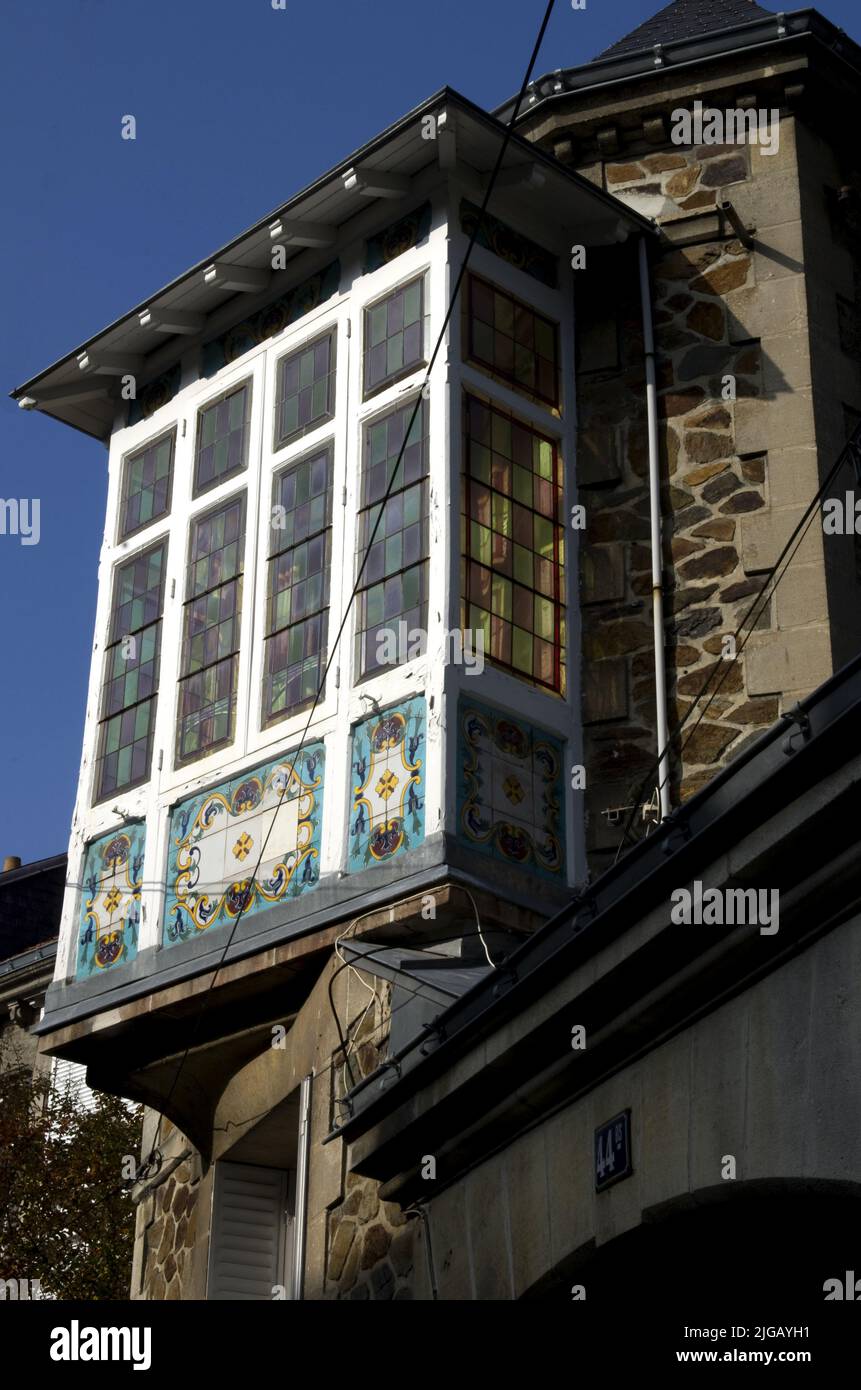 classical architecture, bow window in nantes, france Stock Photo - Alamy