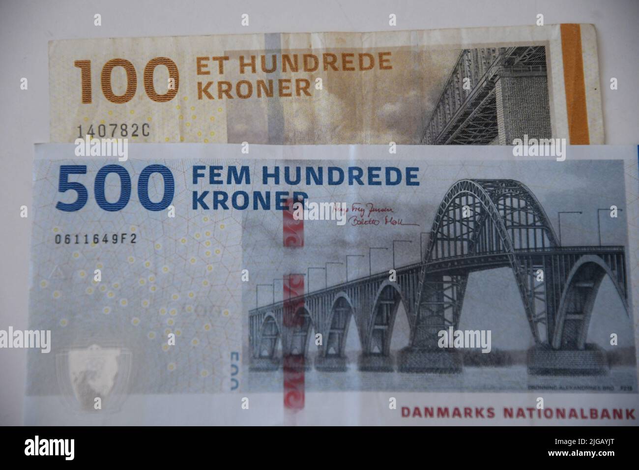Kastrup/Copenhagen/Denmark/09 July 2022/Danish currency notes danish ...