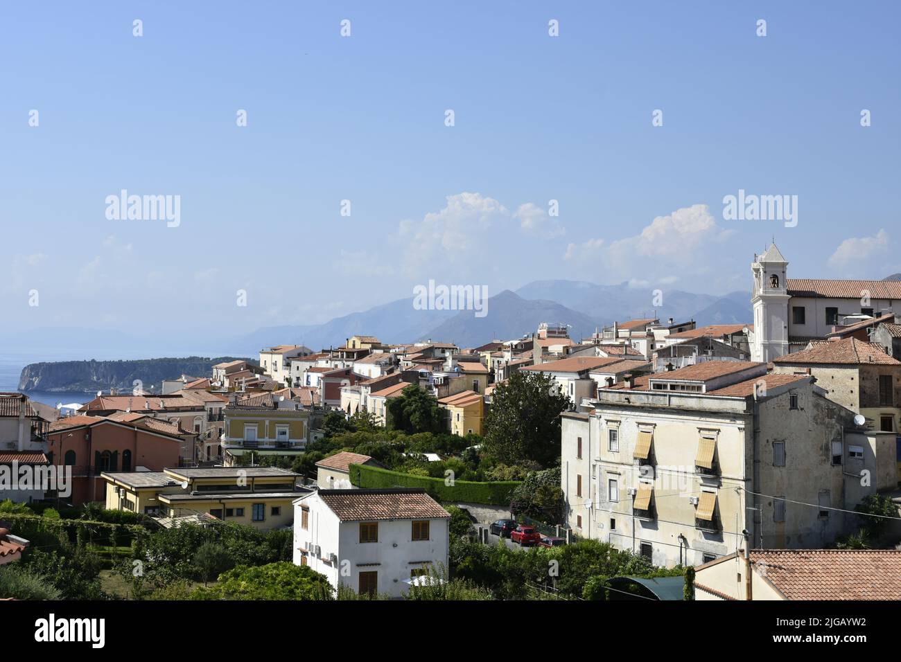 A beautiful view of buildings in San Nicola Arcella in the Calabria ...