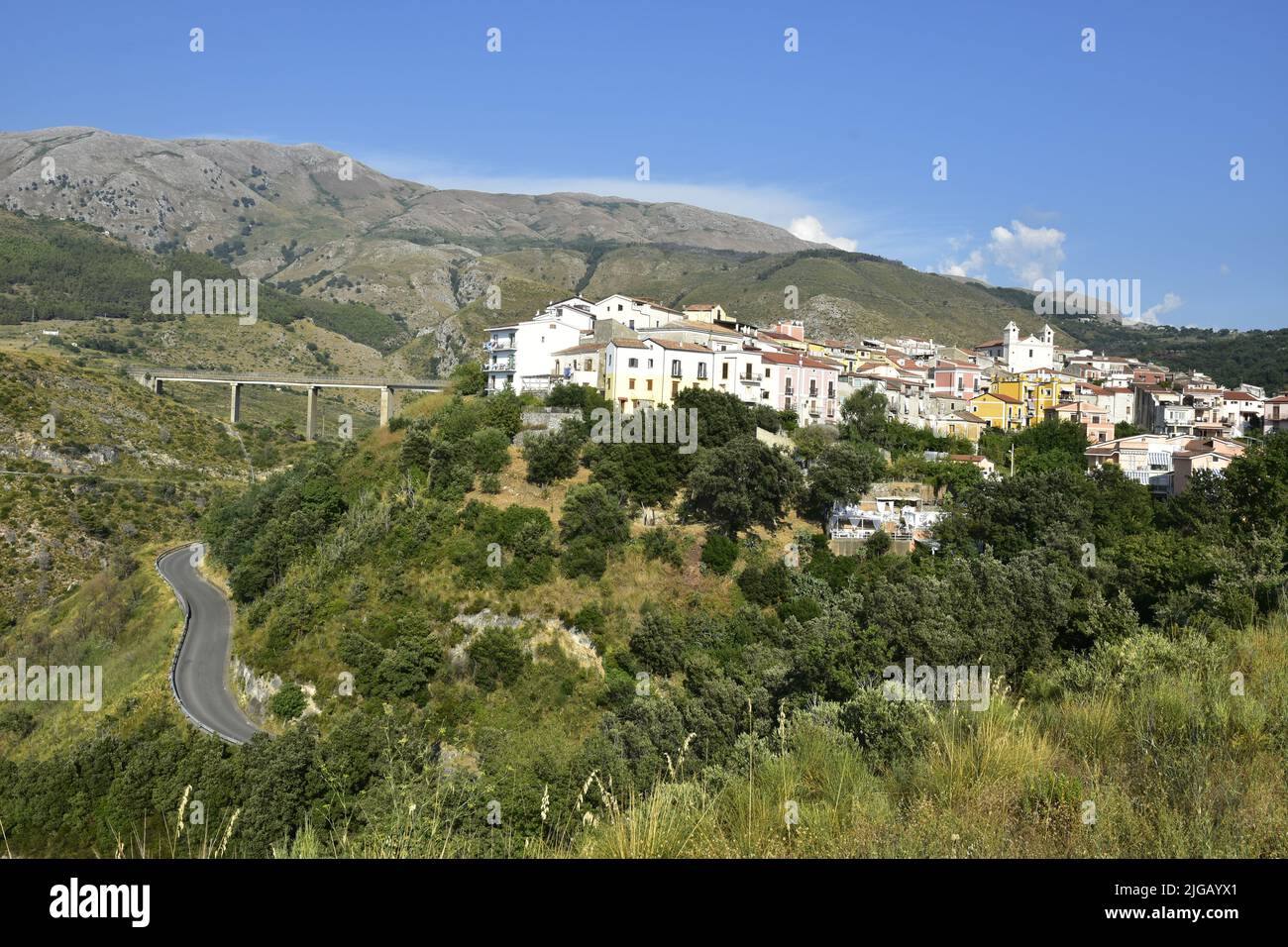 A beautiful view of buildings in San Nicola Arcella in the Calabria ...