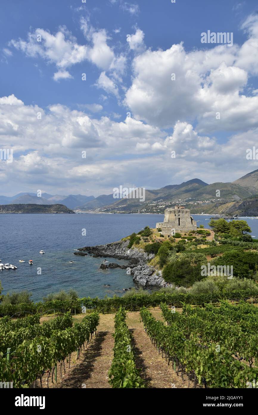 The landscape of San Nicola Arcella, village of Calabria region, Italy ...