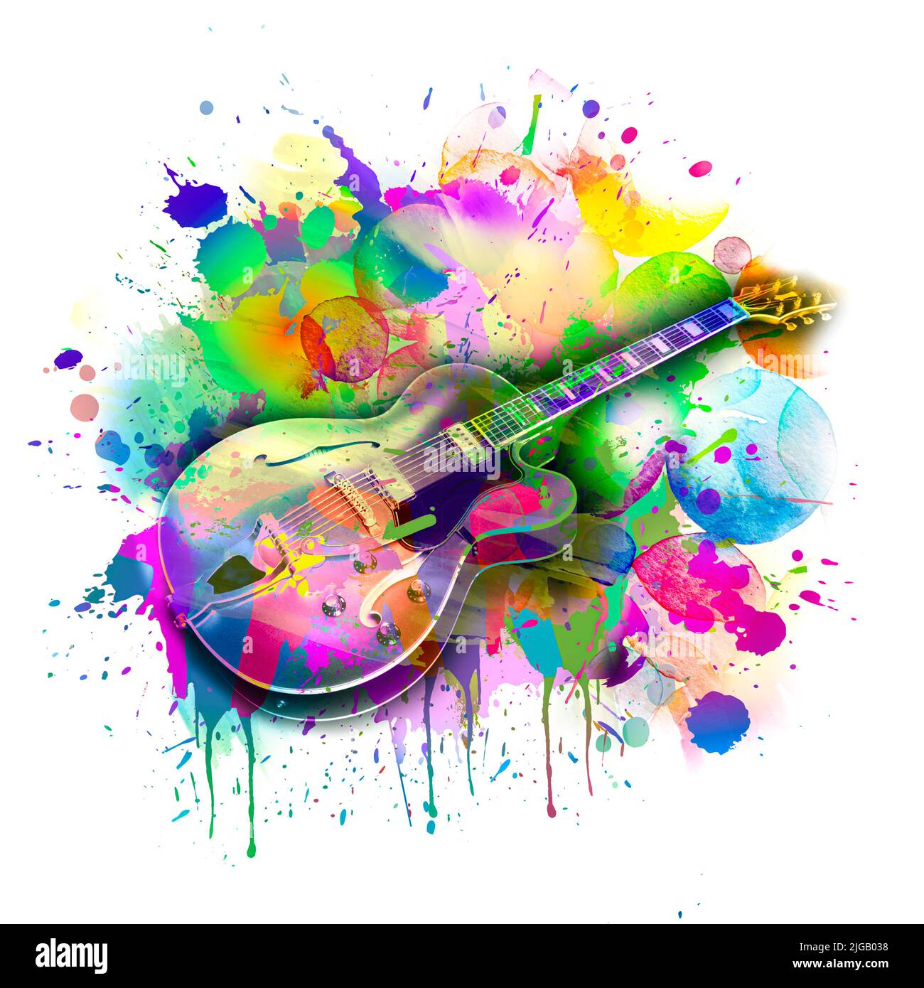 bright abstract background with guitar color art Stock Photo - Alamy