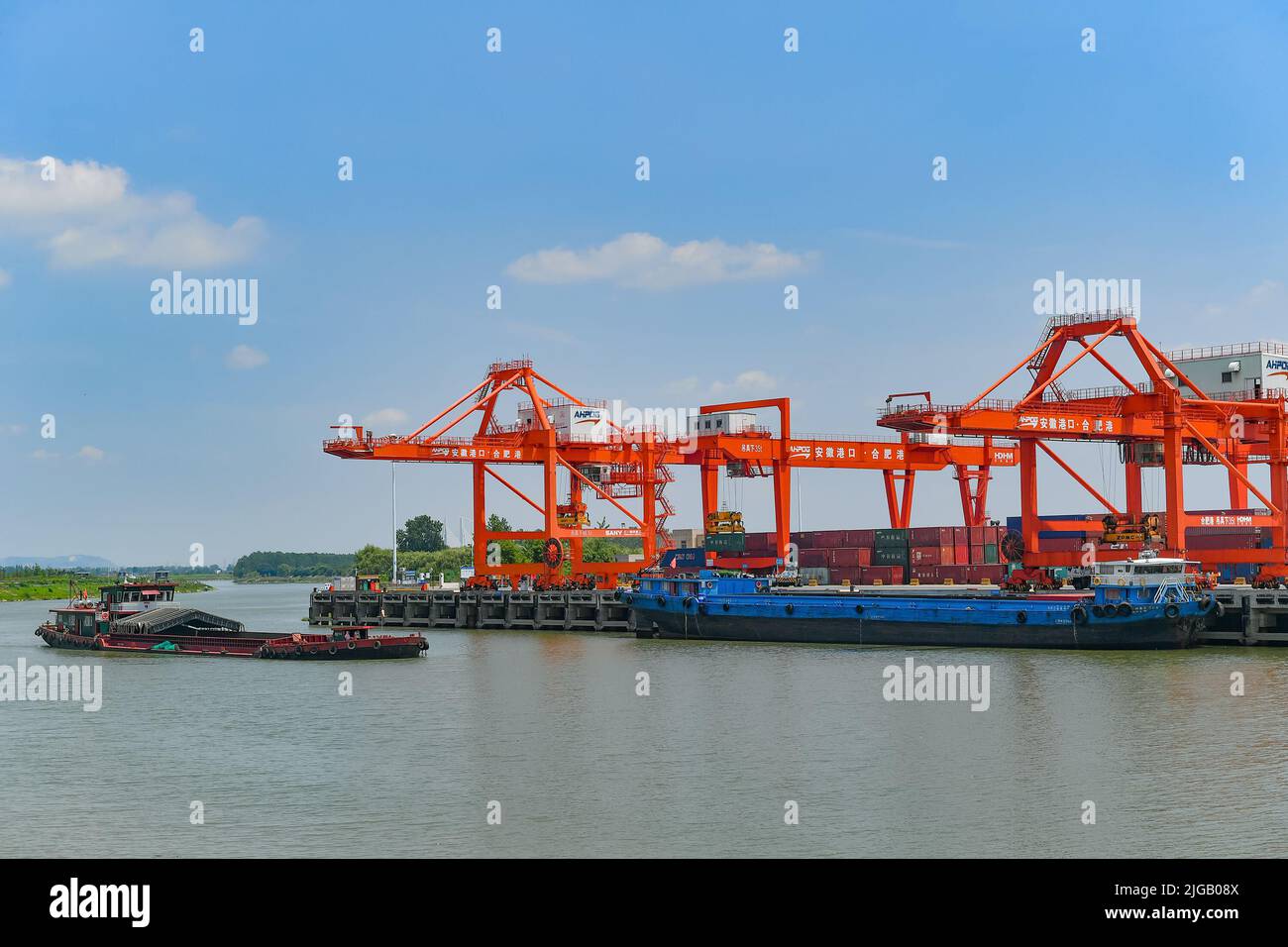 HEFEI, CHINA - JULY 1, 2022 - Loading and unloading operations at the ...