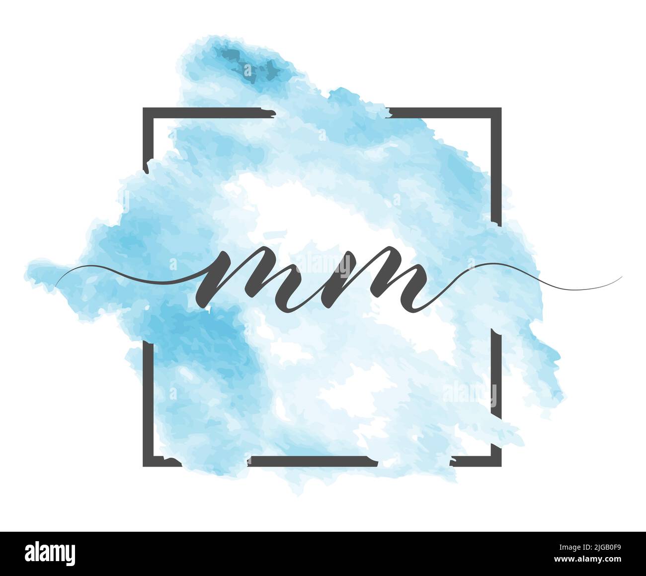 Calligraphic lowercase letters M and M are written in a solid line on a ...