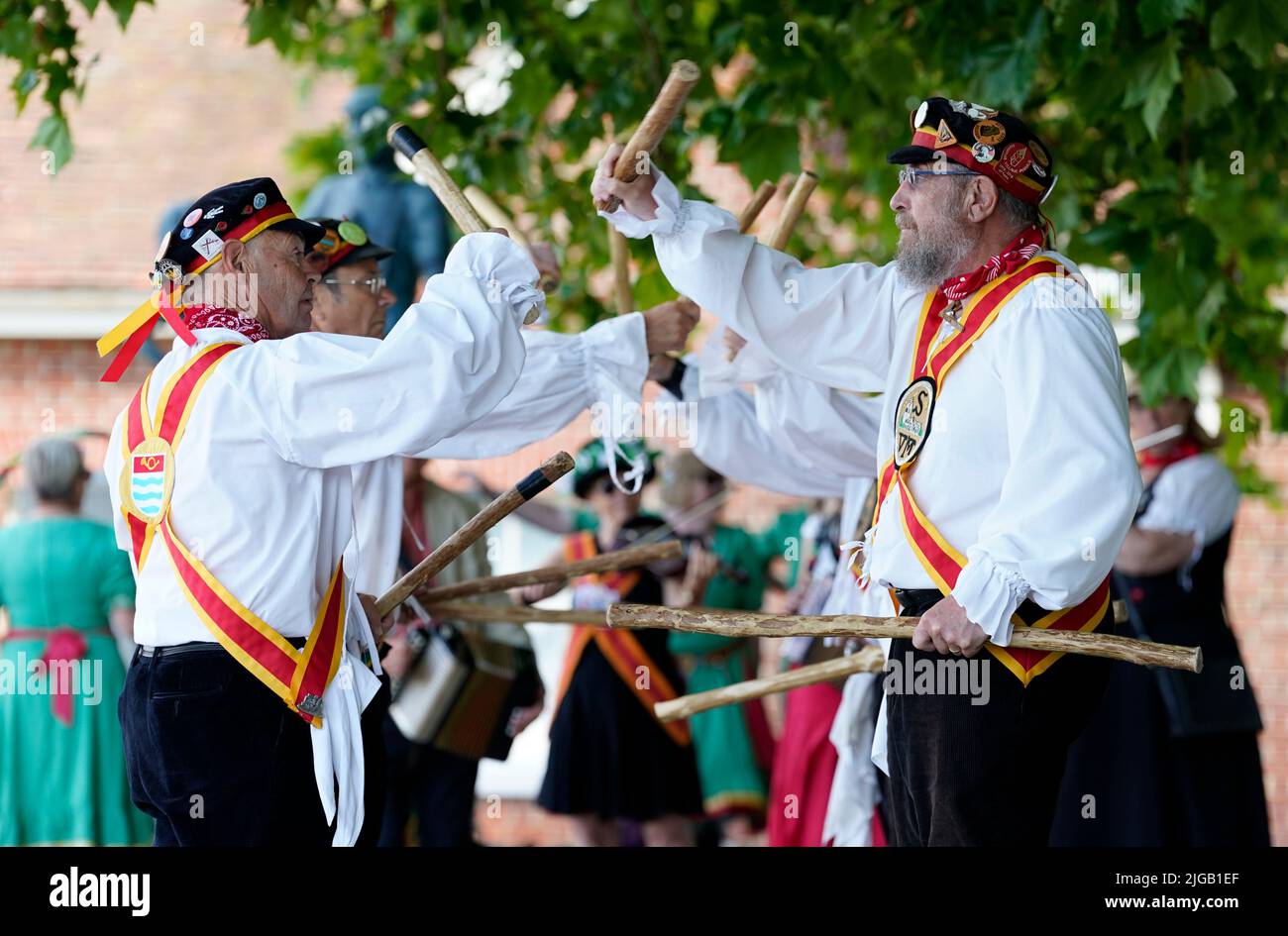 Members of Sompting Village Morris perform on The Hard in Portsmouth ...