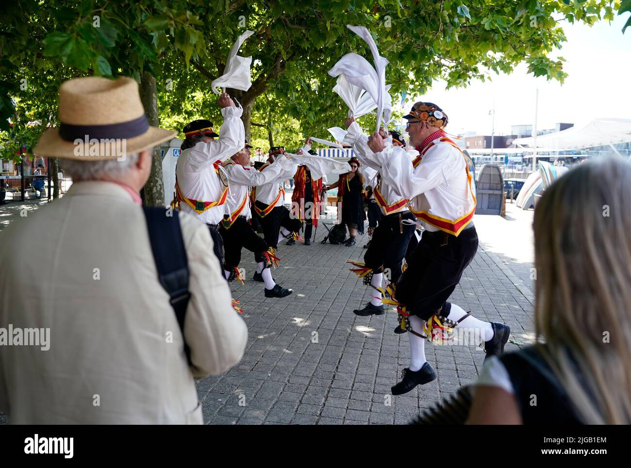 Members of Sompting Village Morris perform on The Hard in Portsmouth ...