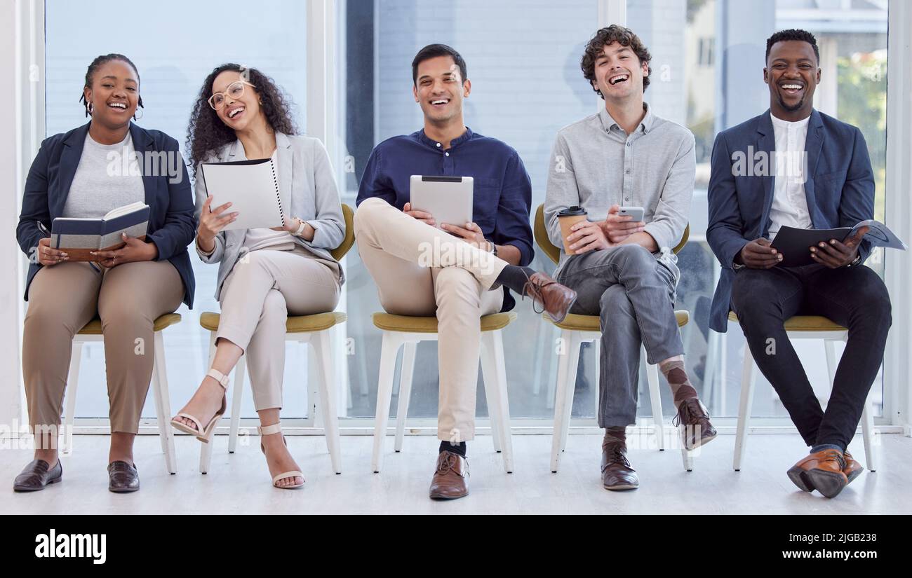 We like the sound of success. Full length shot of a diverse group of ...