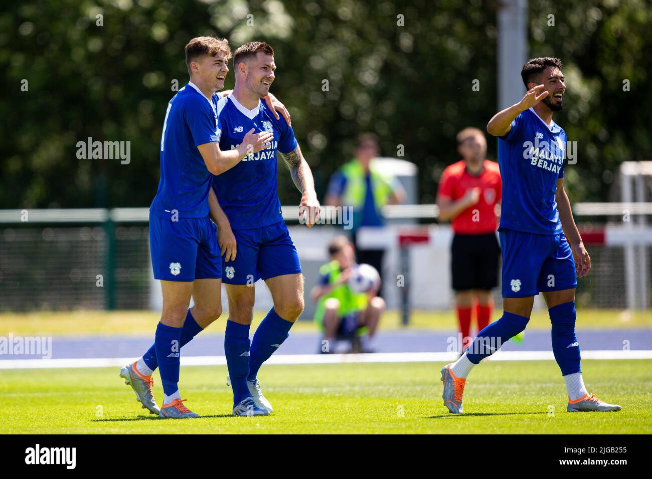 Cardiff, UK. 09th July, 2022. James Collins of Cardiff City celebrates ...