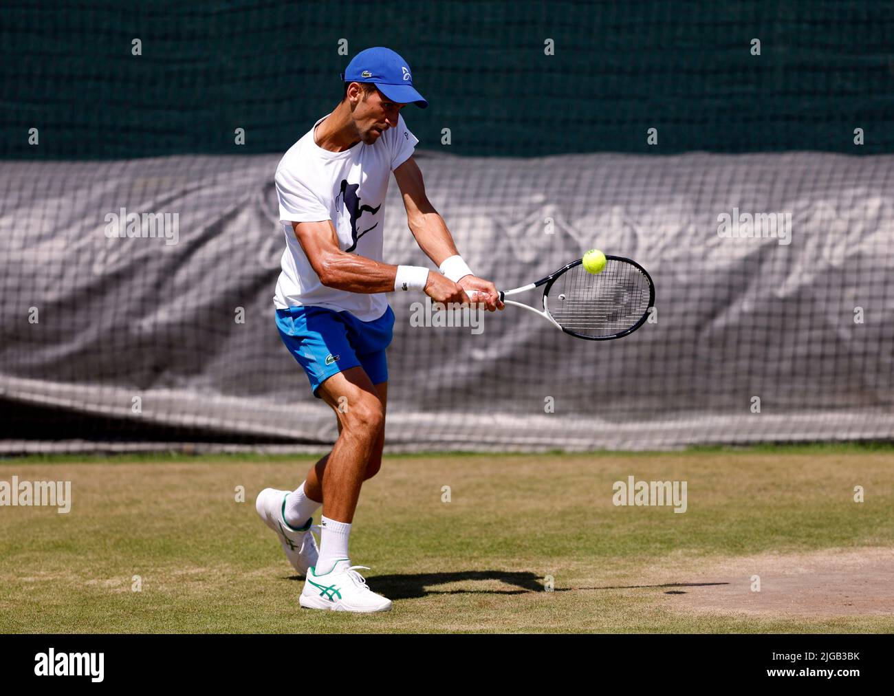 Novak Djokovic during a practice session on day thirteen of the 2022 ...