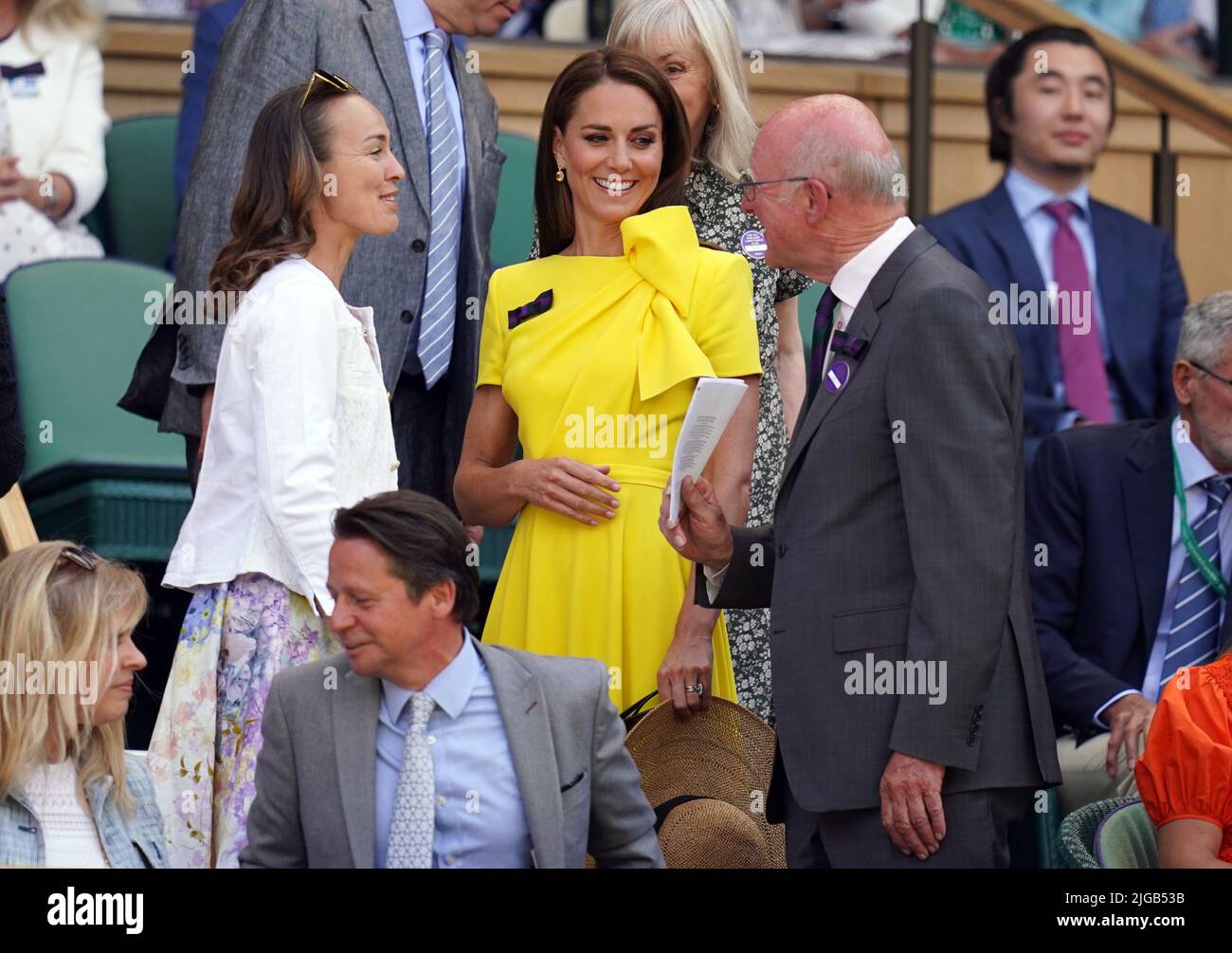 The Duchess of Cambridge, speaks with Martina Hingis and AELTC chairman ...